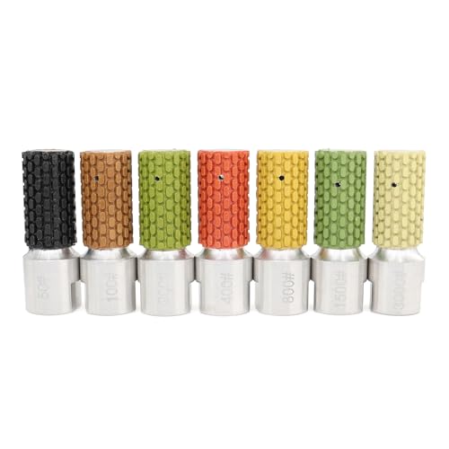 HOMESOM 1 Inch Wet Diamond Polishing Drum Wheels with 5/8"-11 Thread for Polishing Marble Granite Concrete Undermount Sink Countertop(7pcs)