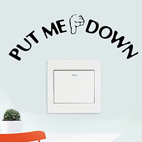 Jiuhong 4 Pack Funny Reminder Decoration Put Me Down Toilet Seat Decal Sticker Sign for Home Switch Bathrooms Decorations (Black)