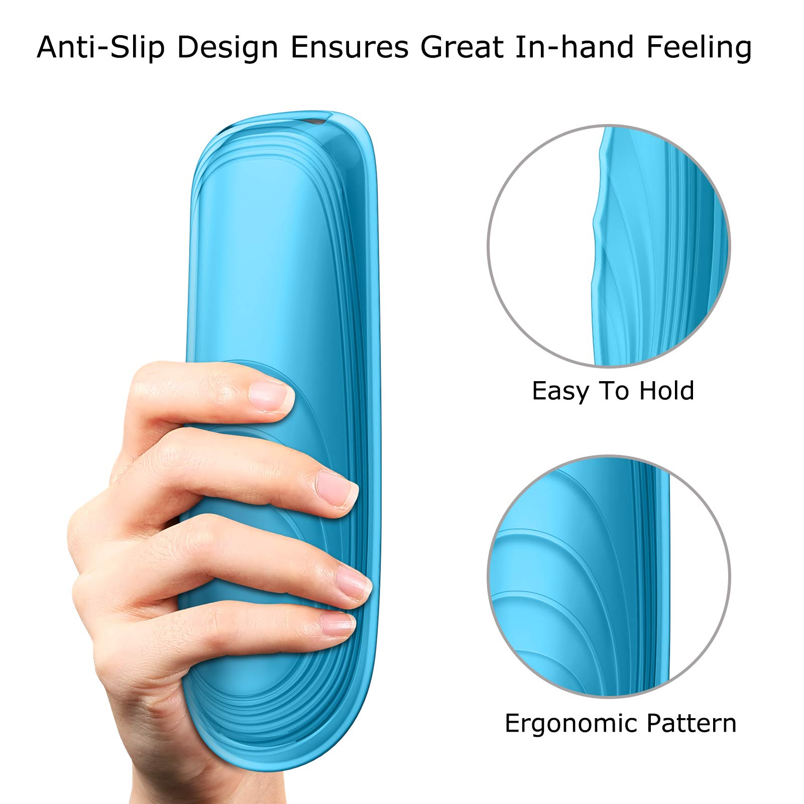 Fintie Protective Case for PS5 Media Remote - CaseBot Lightweight (Anti-Slip) Shockproof Silicone Cover for Sony PlayStation 5 Media Remote Controller, Sky Blue Glow