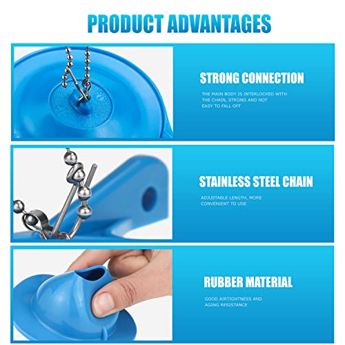 Gerber Toilet Flapper Replacement, 2 Pack 3 inch for Gerber 99-788 with 2 Toilet Handle Chains Ullnosoo Rubber Water Saving, Easy to Install