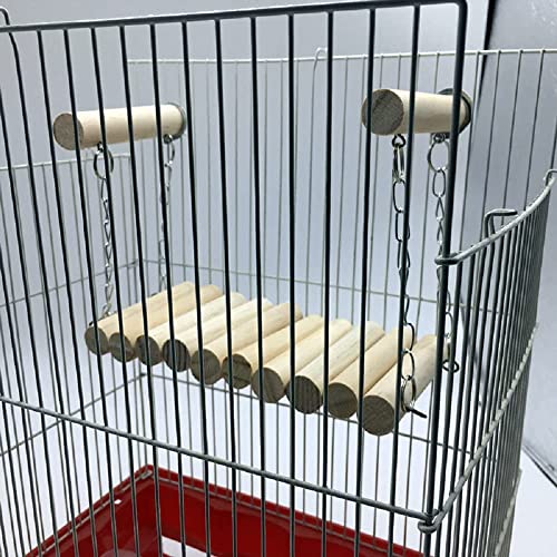 KYHSOM 5 Pcs Wooden Hamster Suspension Bridge,Bendable Climbing Ladder Pet Swing Toy Hideout with Natural Chew Balls for Mouse Chipmunk Guinea Pig Chinchilla and Other Small Animals