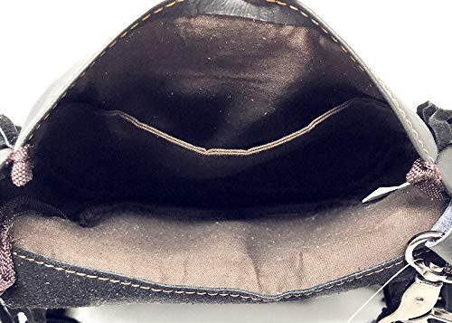 Western Genuine Leather Floral Tooled Fringe Womens Crossbody Bag 3 Color (Laser Cut Brown)