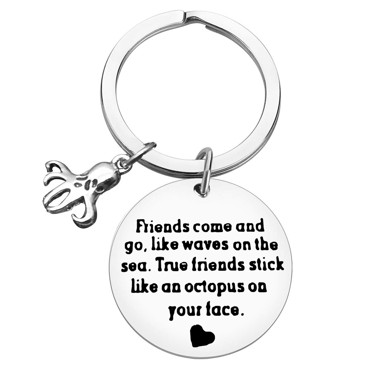 Dabihu Friendship Keychain Best Friend Gift True Friends Stick Like An Octopus On Your Face Keyring Long Distance Friendship Keychain Gift Funny Friendship Gift Graduation Jewelry Gift Classmate Gift