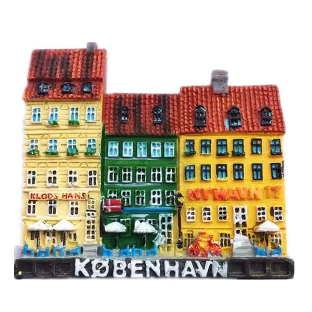 Fridge Magnet Nyhavn Copenhagen Denmark Nordic 3D Resin Handmade Craft Tourist Travel City Souvenir Collection Letter Refrigerator Sticker