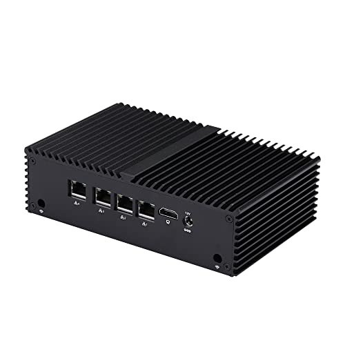 InuoMicro 5G Mini Pc G6412L4 Intel Celeron J6412, 2.0Ghz 16GB DDR4 512GB SSD with WiFi, 4 LAN, Router Firewall Proxy WiFi Access Point Small Business Desktop Home Firewall Device