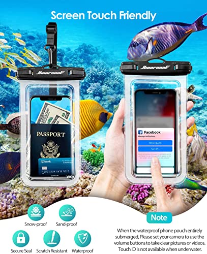 Hiearcool Universal Waterproof Phone Pouch, Waterproof Phone Case Compatible for Cellphone Up to 7.2", IPX8 Cellphone Dry Bag for Vacation-6 Pack