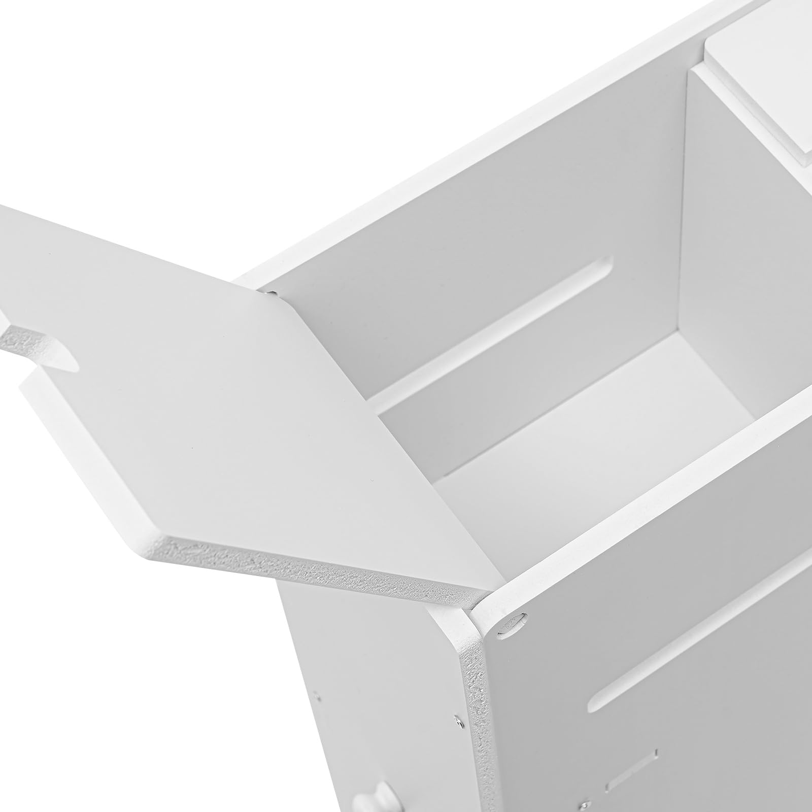 KONKENIE 4 Tier Slim Toilet Side Cabinet Bath Narrow Corner Floor Cabinet with Wheels 2 Drawer Bathroom Storage Cabinet with Shelf Toilet Paper Holder Towel Organizer Vertical for Small Space White
