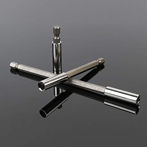 Katzco Magnetic Bit Holder Extensions - 3 Piece Set - 2, 4, and 6 Inch - for Drills, Socket Adapters, Automotive Maintenance, Shops, Mechanics, Household Use, DIY, Repair Work, and More