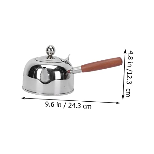 KICHOUSE 1pc Kettle Espresso Mug Turkish Tea Cups Butter Melt Pot Vintage Tea Cups Stovetop Boiling Pot Water Boiling Container Electric Espresso Maker Coffee Heating Water Pot Wood