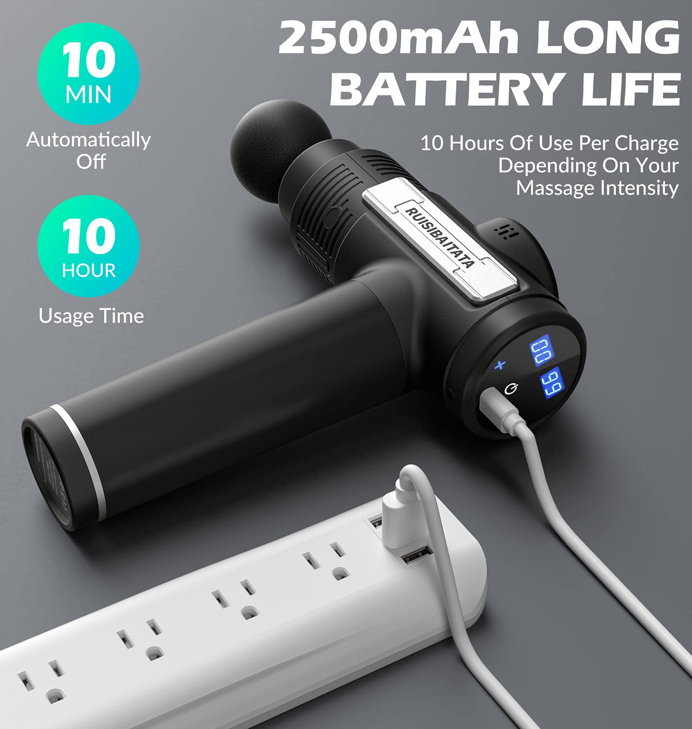 DACORM Massage Gun - Percussion Muscle Massage Gun for Athletes, Super Quiet Portable Electric Sport Massager, Handheld Deep Tissue Massager of Y8 Pro Max (Gray)