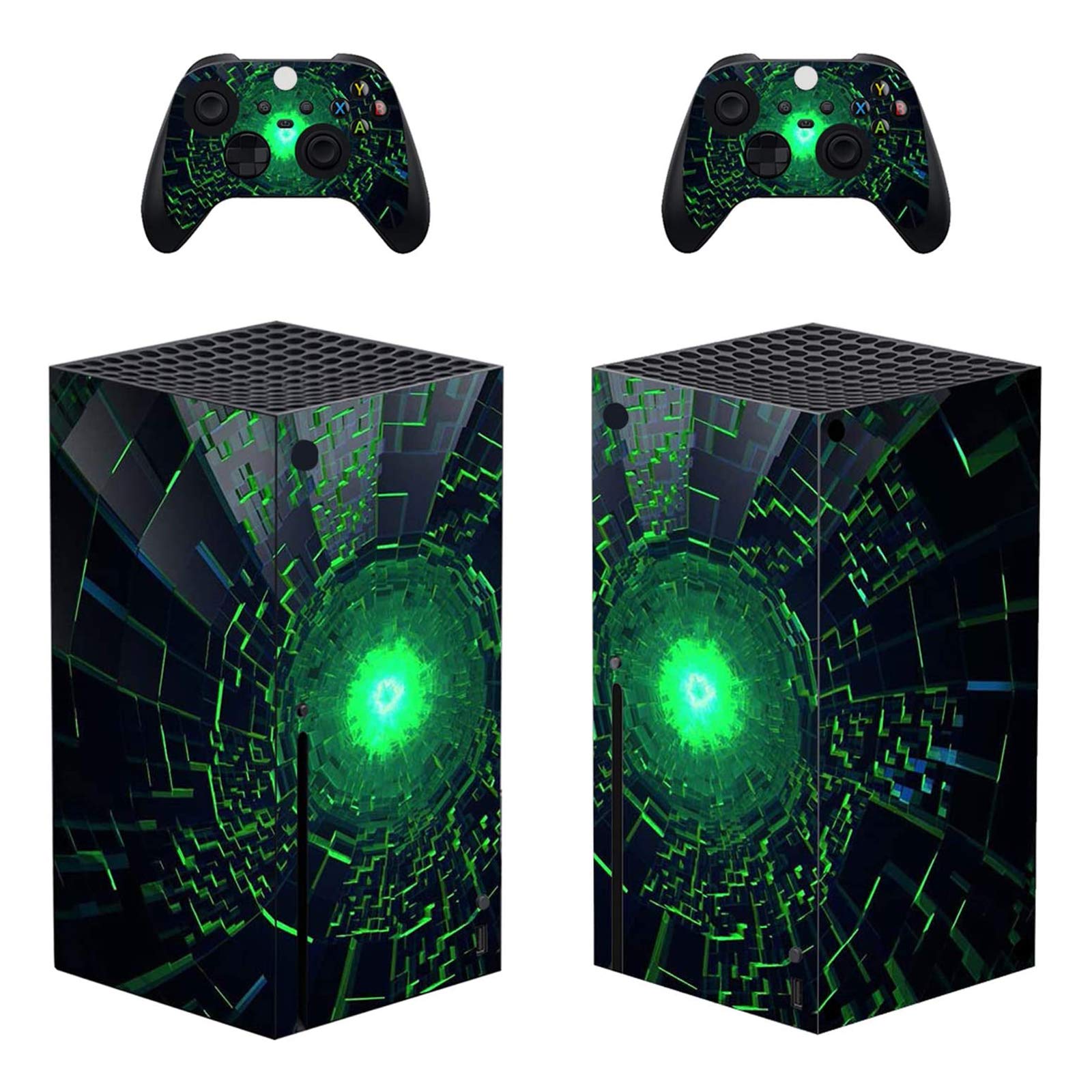 UOPTR Vinyl Sticker Decal Skin Cover for Xbox Series X Console Controllers Green Hole