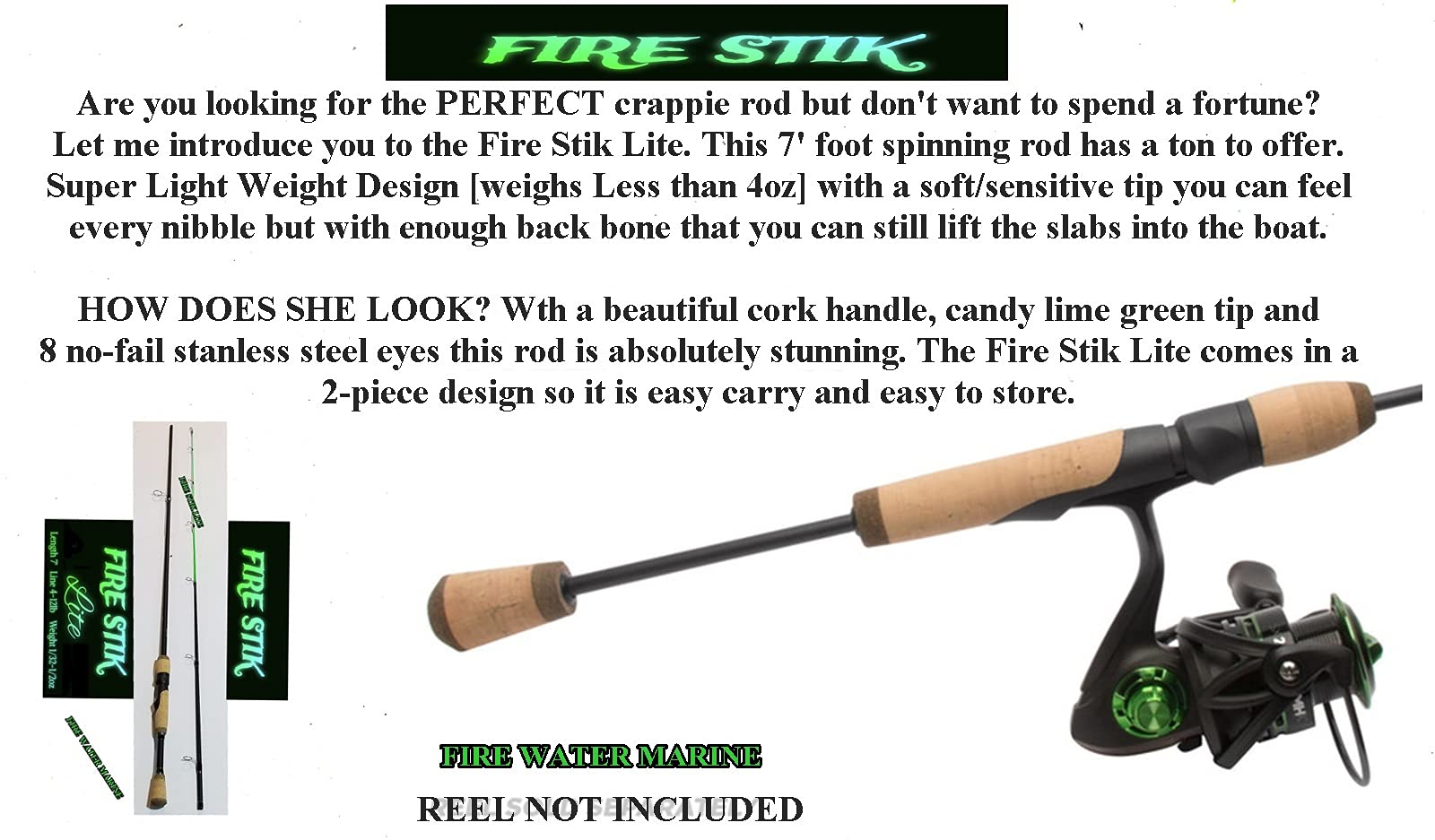 Fire Stik Lite 7' Foot Light Action Spinning Rod