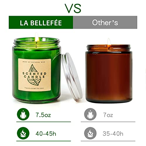 LA BELLEFÉE Bath Bombs & Scented Candles Set, Large Jar Aromatherapy Candles for Home Scented(4 Bathbombs + 3 Candles)
