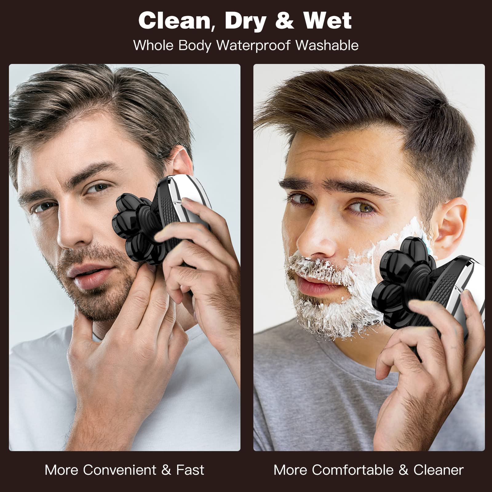 Head Shaver, 5 in 1 Head Shavers for Bald Men, Bald Head Shavers for Men with Nose Hair Sideburns Trimmer, Waterproof Wet/Dry Men Grooming Kit, LED Display, USB Rechargeable