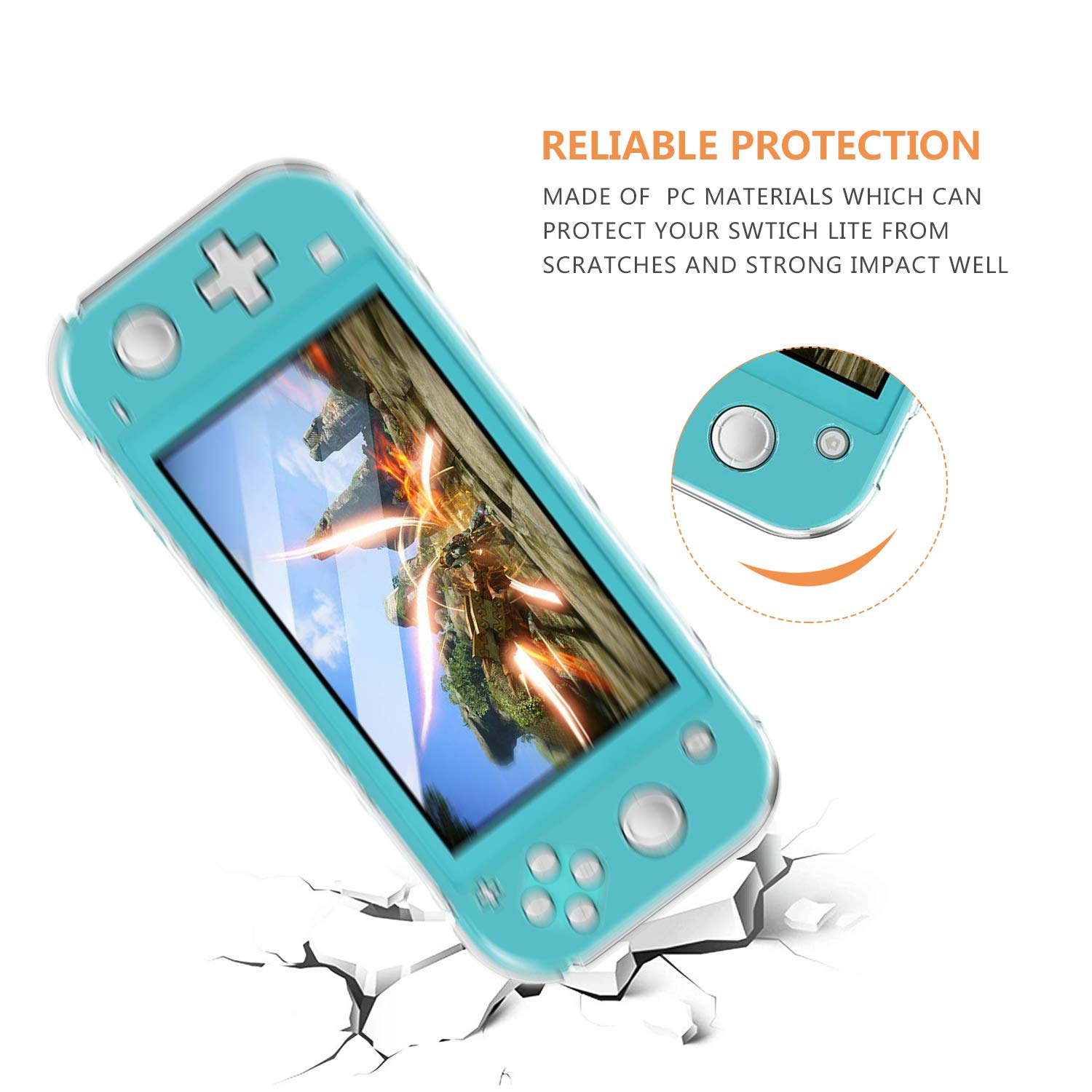 Switch Accessories Kit 13in 1 for Nintendo Switch Lite with Hard Cover Case, Screen Protector Tempered Glass, Switch Joystick Caps Cleaning Wipe, Cleaning Cloth