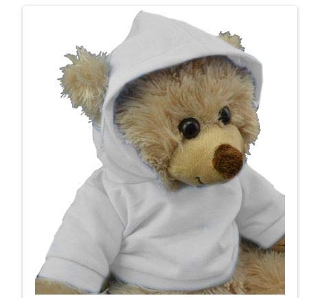 White Hoodie Tee Teddy Bear Clothes Fits Most 14"-18" Build-a-Bear and Make Your Own Stuffed Animals