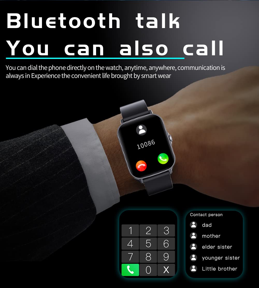 Smart Watches for Men Women HD Full Touchscreen Making Calls Smartwatch with Split-Screen Mode Waterproof Fitness Tracker Heart Rate,Sleep,Blood Pressure,Blood Oxygen Monitor for Activity Tracker