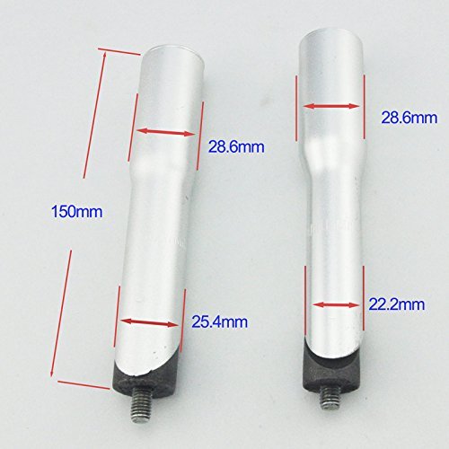 Daiky Extender Road Mountain Bike Bicycle Stem Riser Adapter 1 1/8" φ22.2mm 25.4mm150mm (Silver, 25.4mm)