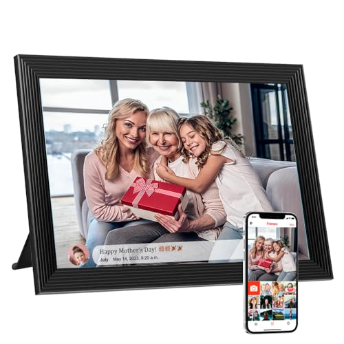 Digital Picture Frames Load from Phone, Frameo 10.1 inch Smart WiFi Digital Photo Frames You Can Send Pictures to, 1280x800 IPS LCD Touch Screen, Built in 32GB, Gift for Friends and Family…