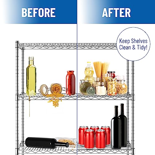 Shelf Liners for Wire Shelf System - Set of 4 in Clear 18 x 36 inch - Plastic Wire Shelving Shelf Mats - Made in USA