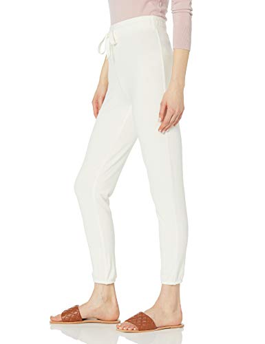 Daily Ritual Women's Cozy Knit Drawstring Jogger Pant, Cream/White Marl, Small