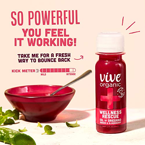 Vive Organic Wellness Rescue Shot, Ginger, Elderberry & Oil of Oregano, 2 Oz