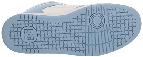 DC Women's Manteca 4 Mid Skate Shoe, Blue/White/Black, 6.5