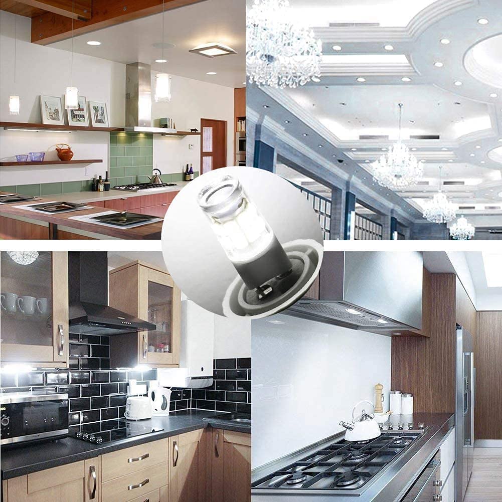 New G8 LED Light Bulb, G8 GY8.6 Bi-pin Base, 3W 120V 20W 35W Halogen Replacement Bulb for Under Counter Kitchen Lighting, Under-Cabinet Light, Puck Light (5-Pack) (White Color)
