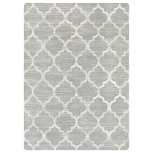 Lahome Moroccan Machine Washable Rug - 5x7 Area Rugs for Living Room Non-Slip Throw Large Grey Rugs for Bedroom Modern Trellis Carpet for Entryway Office Kitchen Dining Room Rug Decor (5'x7', Gray)