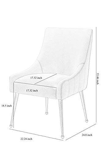 MEXIYA Irina Dining Chair Beige Easy Clean Velvet Upholstered Side Chair with Brushed Gold Leg