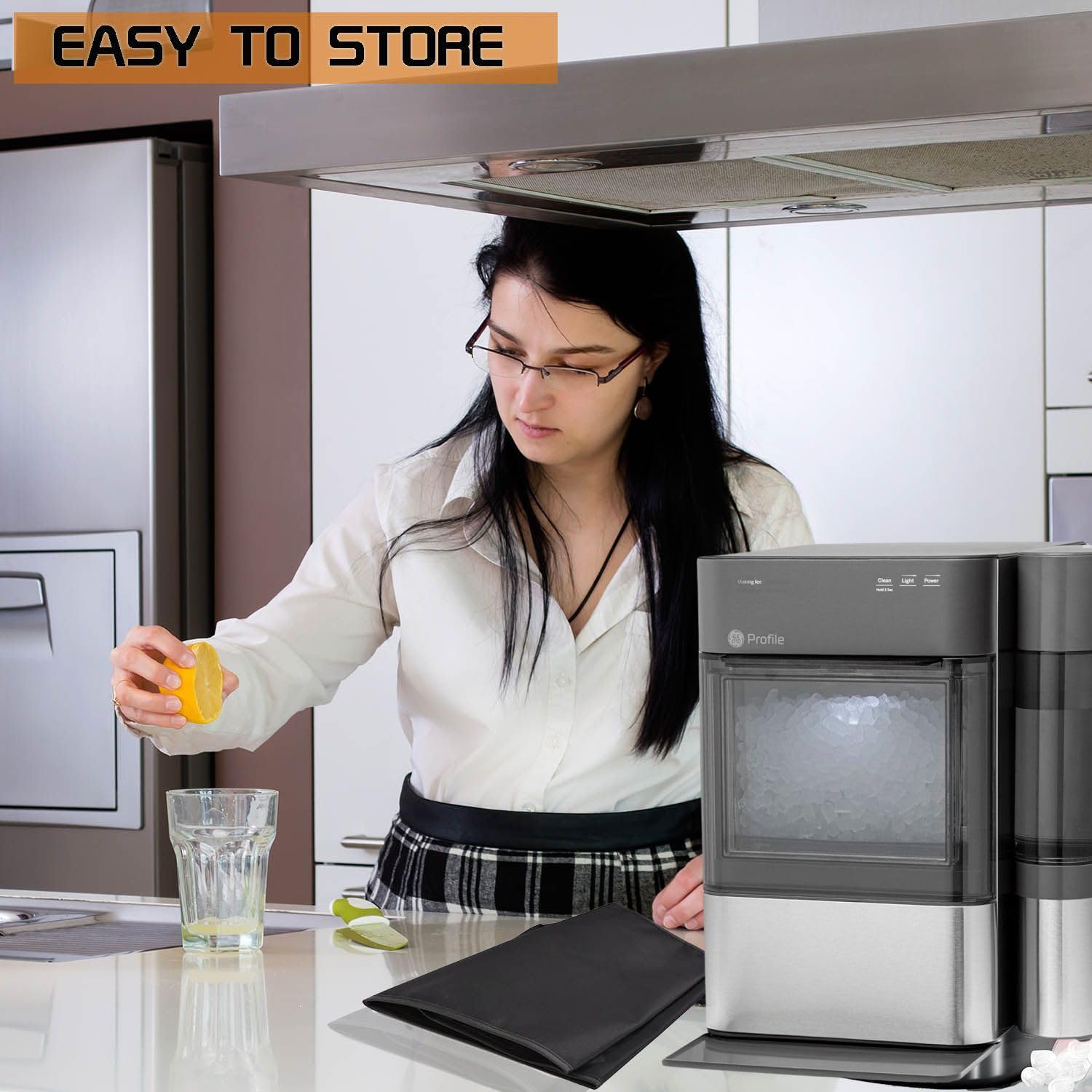 Ice Maker Dust Cover, Waterproof and Dustproof Ice Maker Dust Cover for GE Profile Opal 2.0 Countertop Ice Maker/Portable Ice Maker/Ice Cube Maker/Ice Maker (19.68Dx14.96wx15.74H)