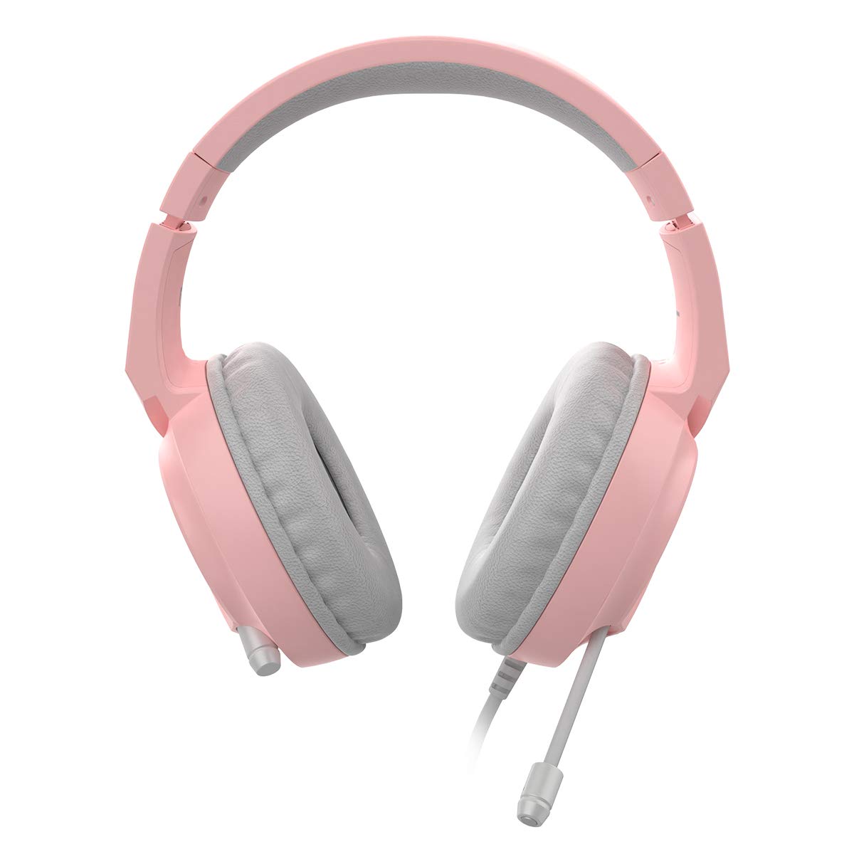 FIRSTBLOOD ONLY GAME. AX365 Gaming Headset, 7.1 Stereo Surround Sound, Independent Wire Control, Retractable Noise Canceling Mic, Over Ear Headphone, LED Light Soft Memory Earmuffs, Pink