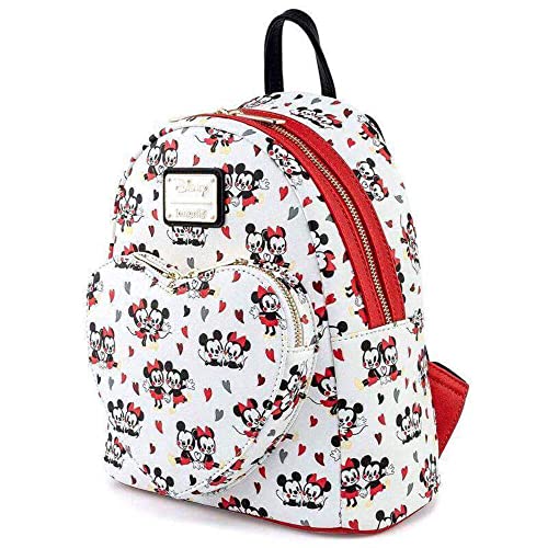 Loungefly Disney Mickey and Minnie Mouse Love AOP Womens Double Strap Shoulder Bag Purse