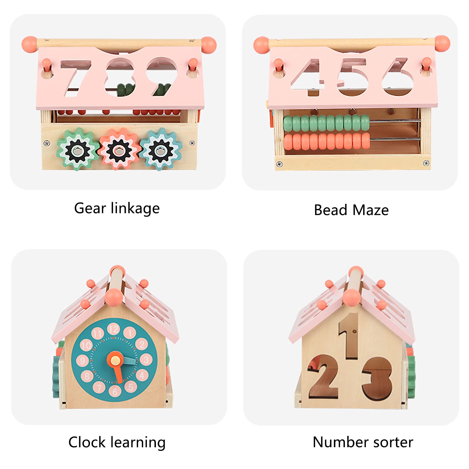 Wooden Toys for 1 Year Old Boys and Girls, Montessori Toys Sorting & Counting Blocks Game Activities Cubes Math Developmental Gifts for Fine Motor Skill