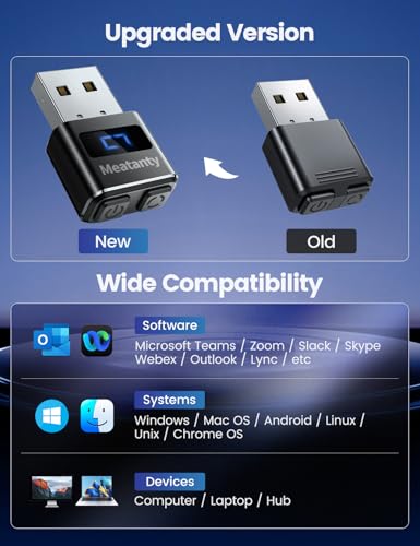 Meatanty Metal Tiny Mouse Jiggler, USB Mouse Mover Undetectable, Automatic Shaker with Separate Mode and ON/Off Buttons, Mouse Moving Device LED Screen, Wiggler Giggler Keep Computer/PC/Laptop Awake