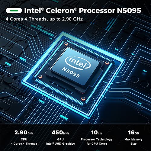 TRIGKEY Mini PC Computer Desktop PC Intel 11th Generation Processors N5095 Micro Computer,16G DDR4 500G M.2 SSD 2280 Green G3, Support Micro PC W10 Pro Dual 4K@60Hz HDMI/WiFi 5/BT