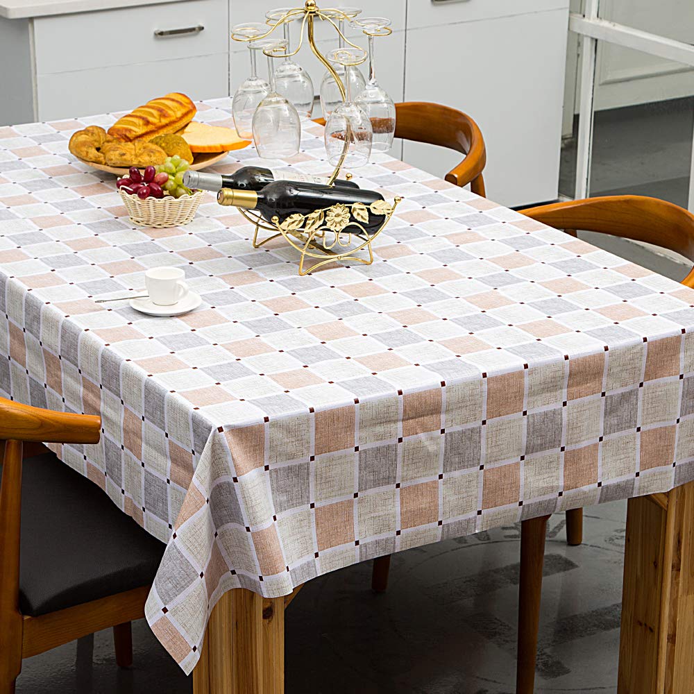 Tablecloth Vinyl Rectangle Waterproof, Stain Resistant Oilproof, Plastic PVC Heavy Duty Wipe Clean, for Kitchen Dinning Baby Outdoor Party Camping