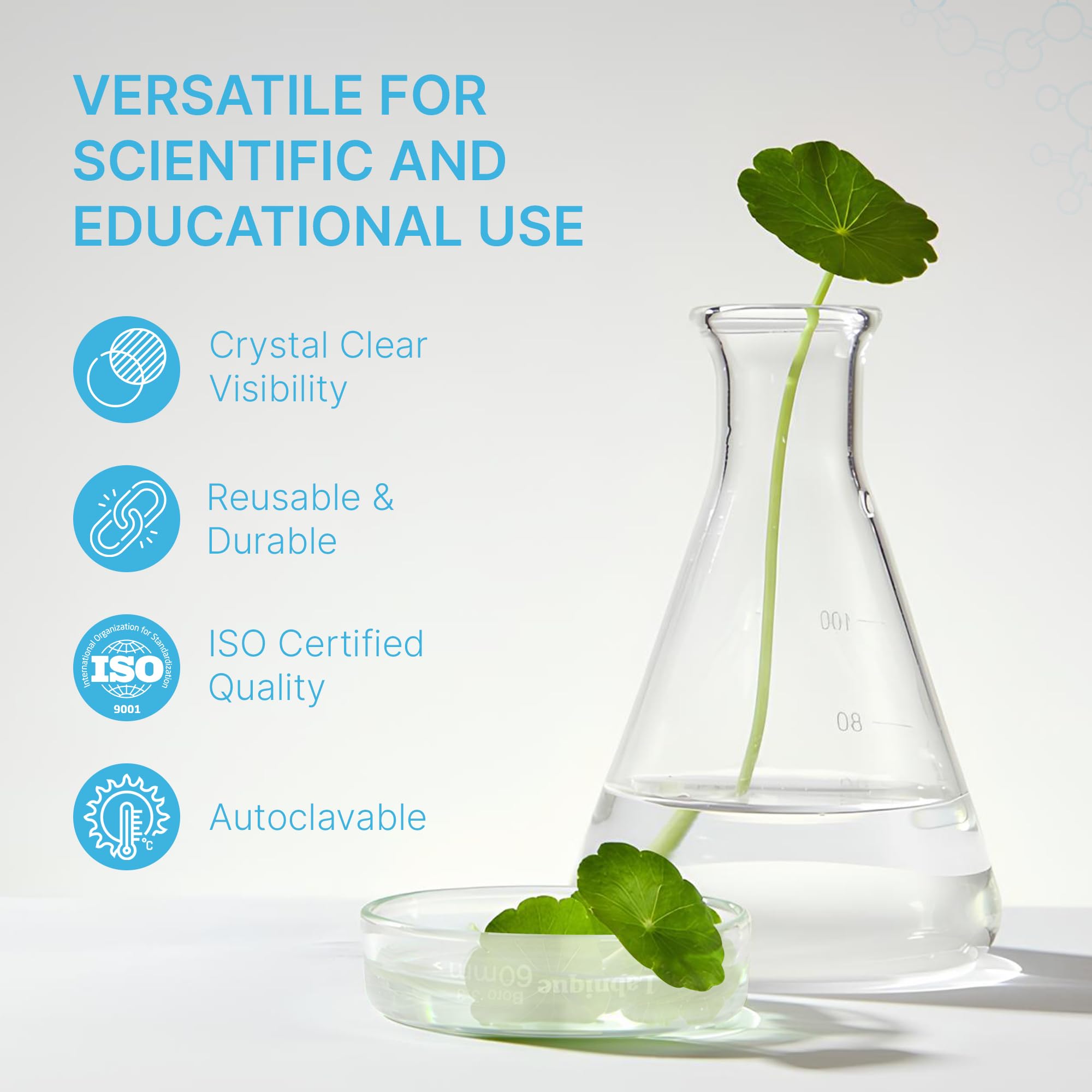 Microyn Borosilicate Glass Petri Dish with Lid, Tissue Culture Dish (90 mm, Pack of 10)