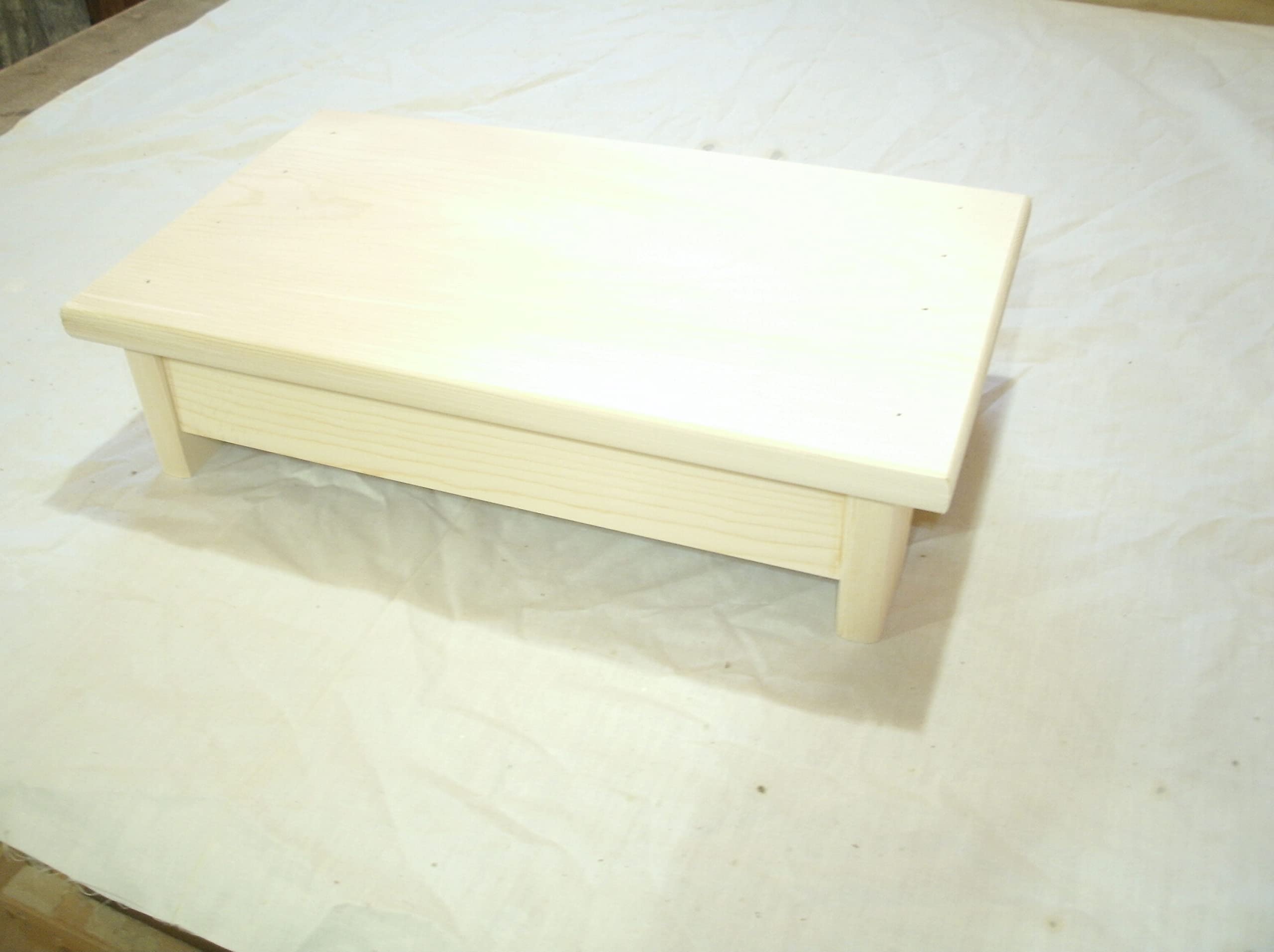 handmade 4" unfinished pine wooden step stool, wooden step stool, step stool, rustic wooden step stool