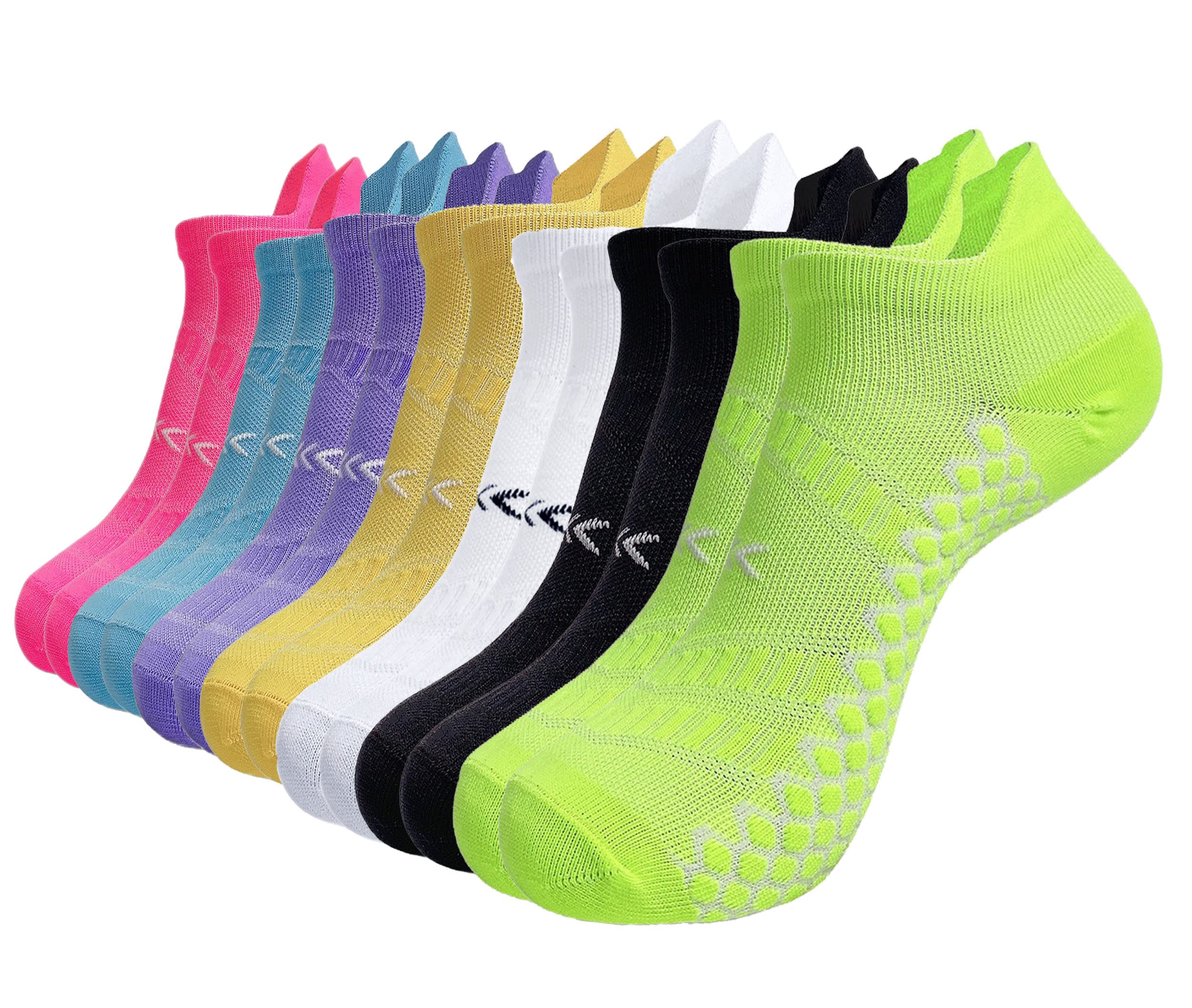 FESIMNUCV socks for men and Women 7Pairs,Low Cut Compression Running Sock with Ankle Support (as1, alpha, l, x_l, regular, regular, 7 colors)