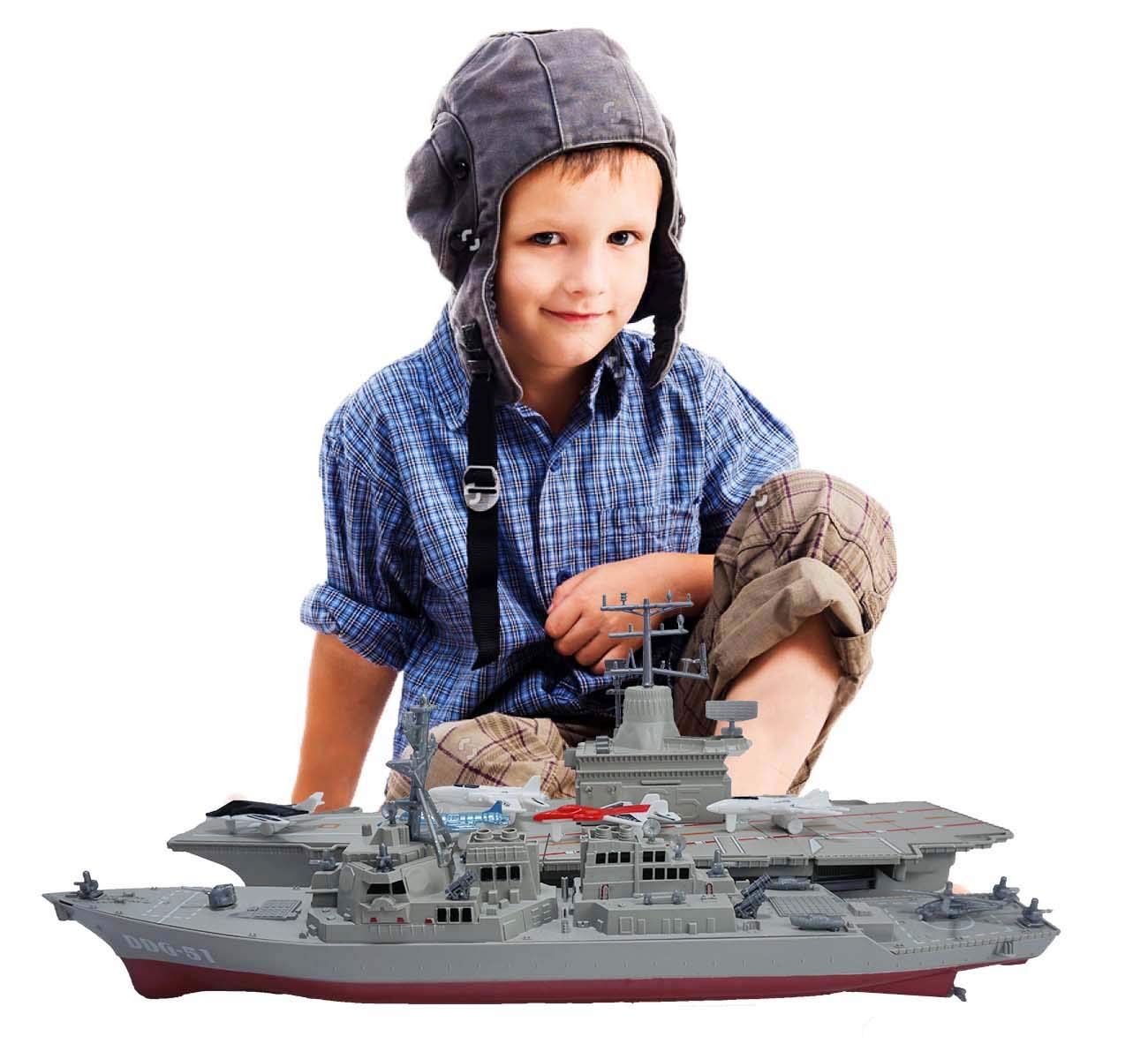 Xplore Toys Aircraft Carrier Toy,with 5 Aircrafts Includes Destroyer Ship