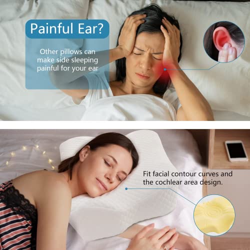 Lamberia Cervical Memory Foam Pillow, Neck Pillows for Side Sleepers, Back and Stomach Sleepers