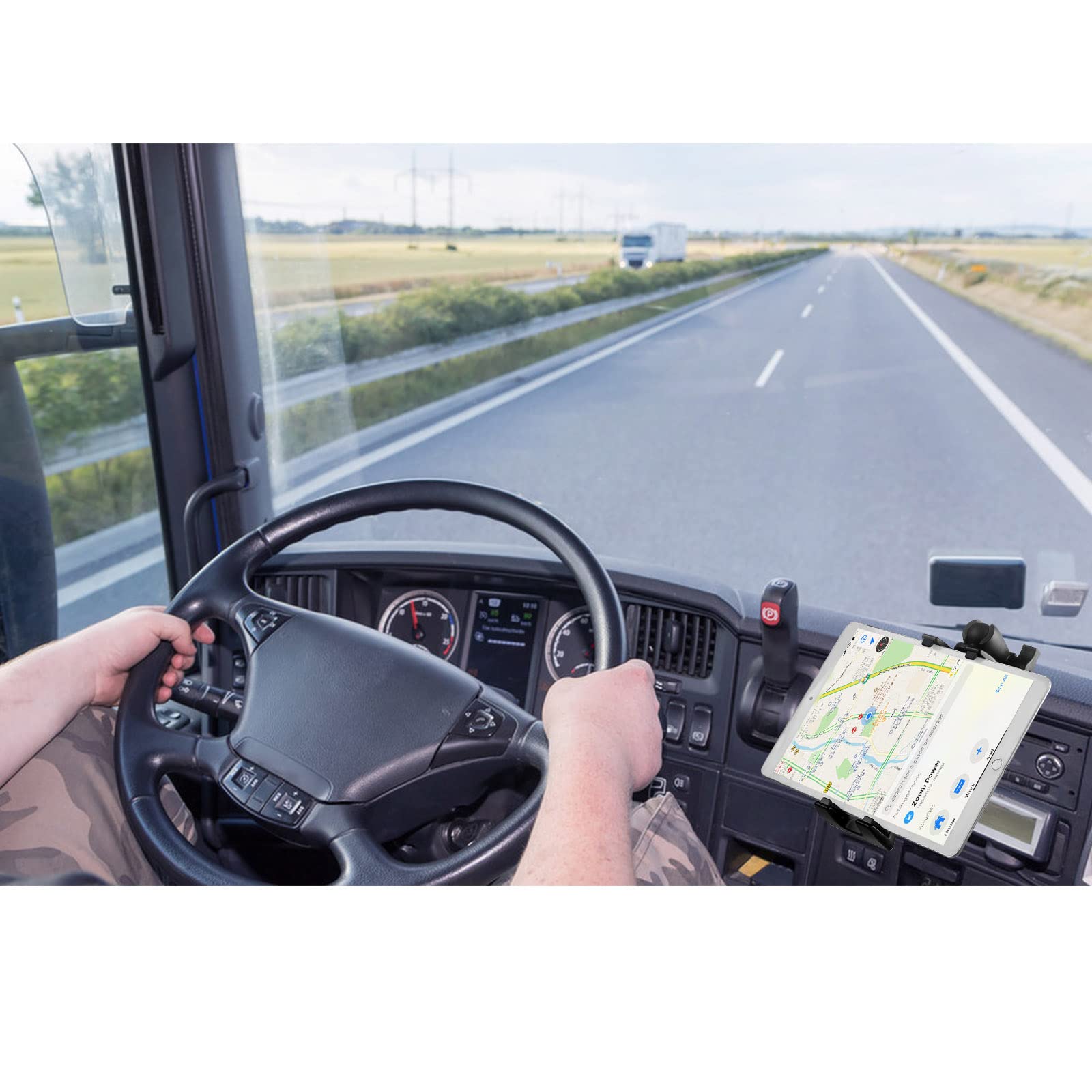 Heavy Duty Drill Base Tablet Holder Car Mount Dashboard, for iPad/iPad Mini Samsung Galaxy All 7" - 12.9" Tablets ,for Wall/Cars/Great for Wall or Truck/Commercial Vehicles Dash