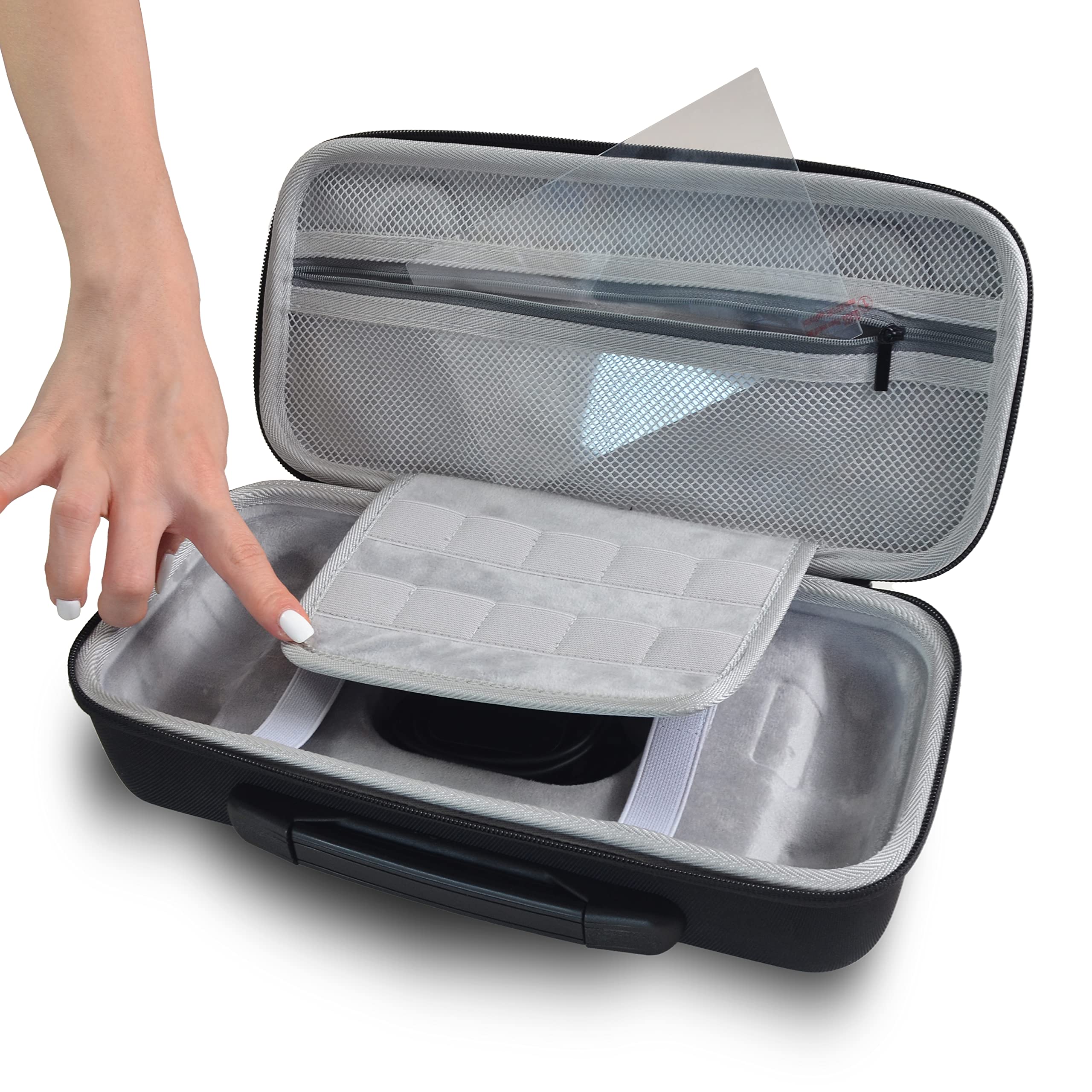 Fgoola Steam Deck Carrying Case, Protective Hard Shell Portable Travel Bag for Steam Deck Consoles, AC Adapters, Deck Accessories and Screen Protectors，Black