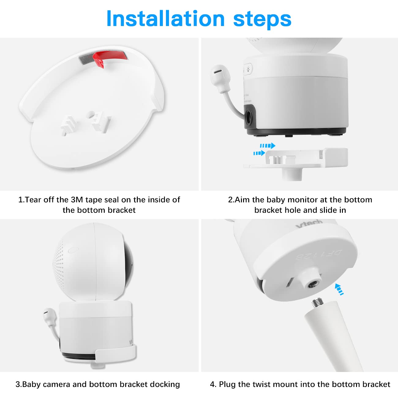 oioaahkeo Baby Monitor Mount for VTech VM5463 Baby Monitor No Drilling(1 Pack)