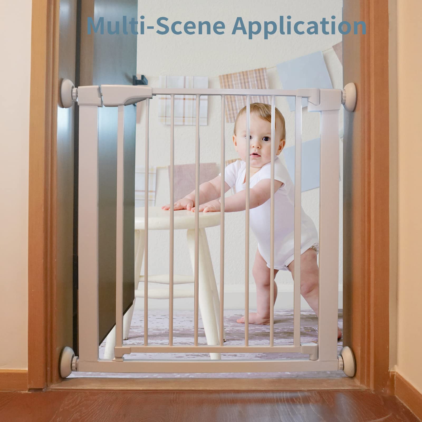 PATAPLUS 4 Pack Baby Gate Wall Protector, Safety Protect Walls & Doorways for Pet & Dog Gates, More Stable Pressure Mounted Extra Wide Baby Gate, Fit for Wall,Doorway, Baseboard, Stairs