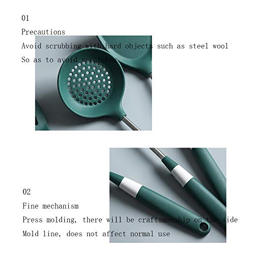 DCOT 4 Pcs New Silicone Kitchenware Non-Stick Kitchen Cooking Utensils Design Stainless Steel Handle Kitchenware Sets