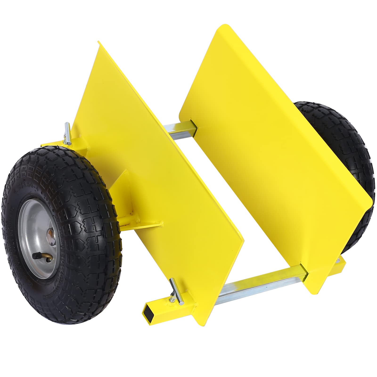 Heavy Duty Panel Dolly, Adjustable Door Dollys with Wheels, 2 8" Pneumatic Wheels 600LBS Load Bearing for Drywall Sheet Heavy Appliance&Material Handling All Terrain Moving Cart Panel Dolly - Yellow