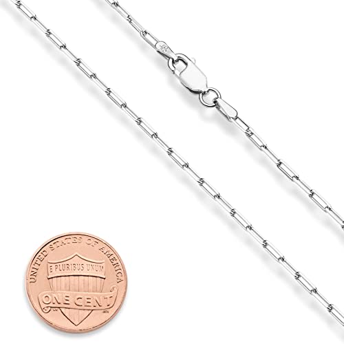 Miabella Solid 925 Sterling Silver Italian 2mm Paperclip Link Chain Necklace for Women Men, Made in Italy (Length 20 Inches)