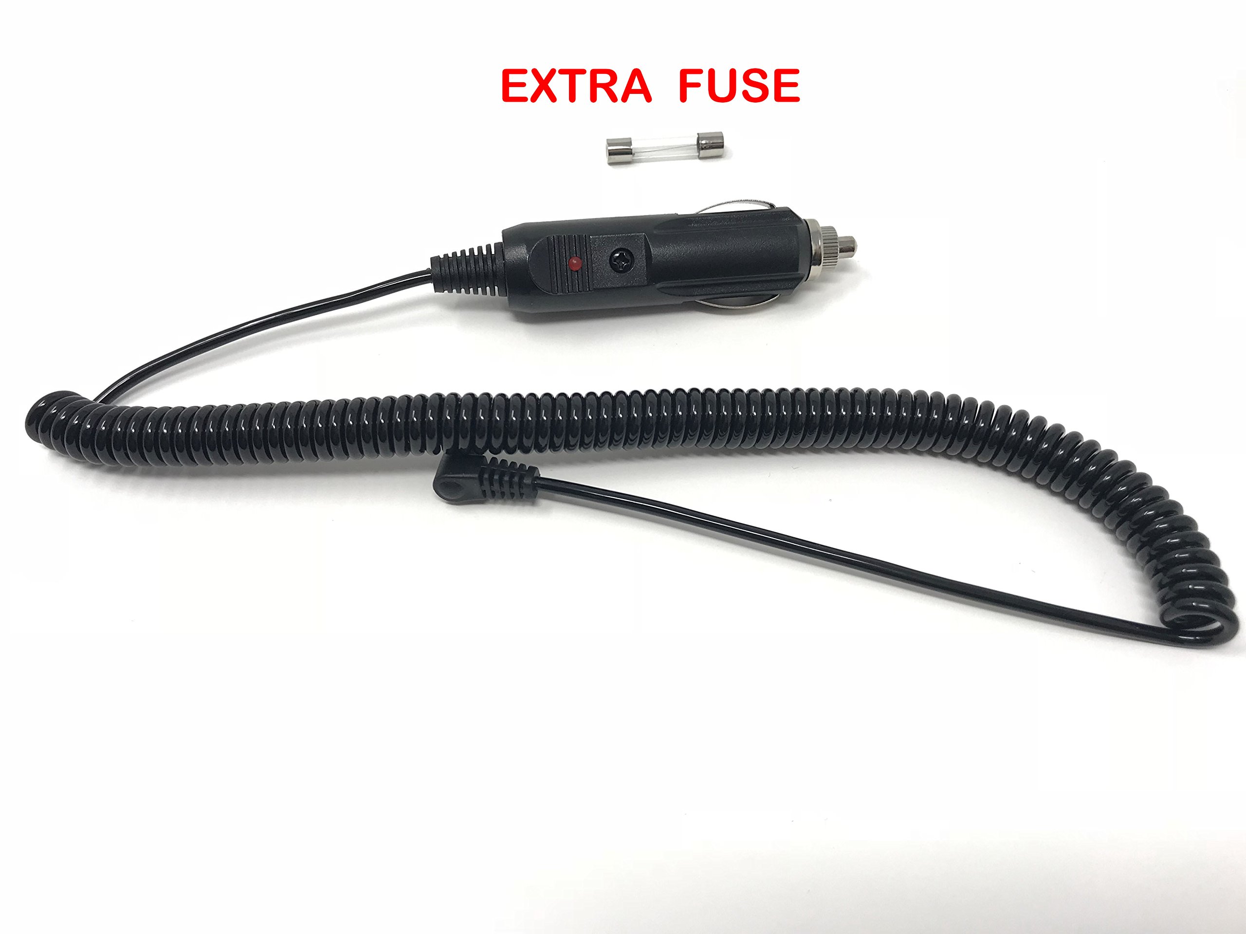 DCPOWER CAR Coiled Power Cord Compatible Replacement for Cobra XRS 878, XRS-878, XRS 888, XRS-888 Radar Detector